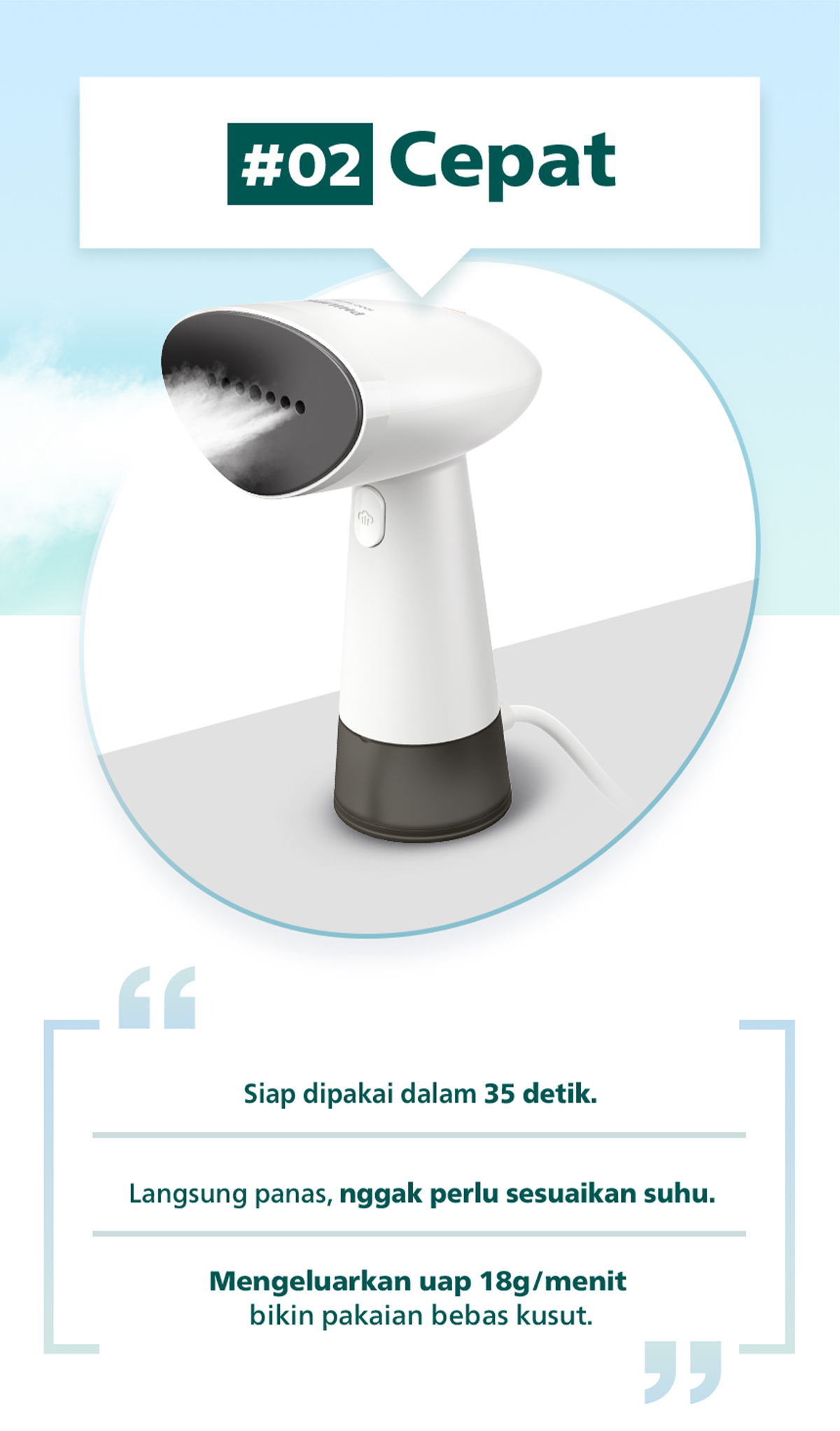 Jual Philips Handheld Steamer STH1010 Putih - Setrika Uap Philips ...