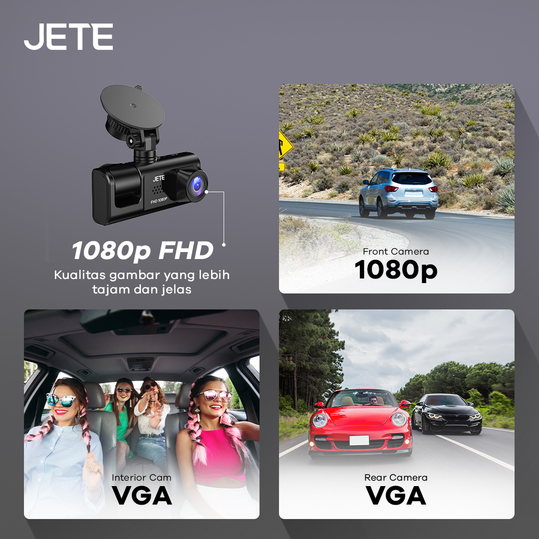 Jual Dashcam JETE DC1 1080p Full HD Night Vision G-Sensor 24 Hours ...