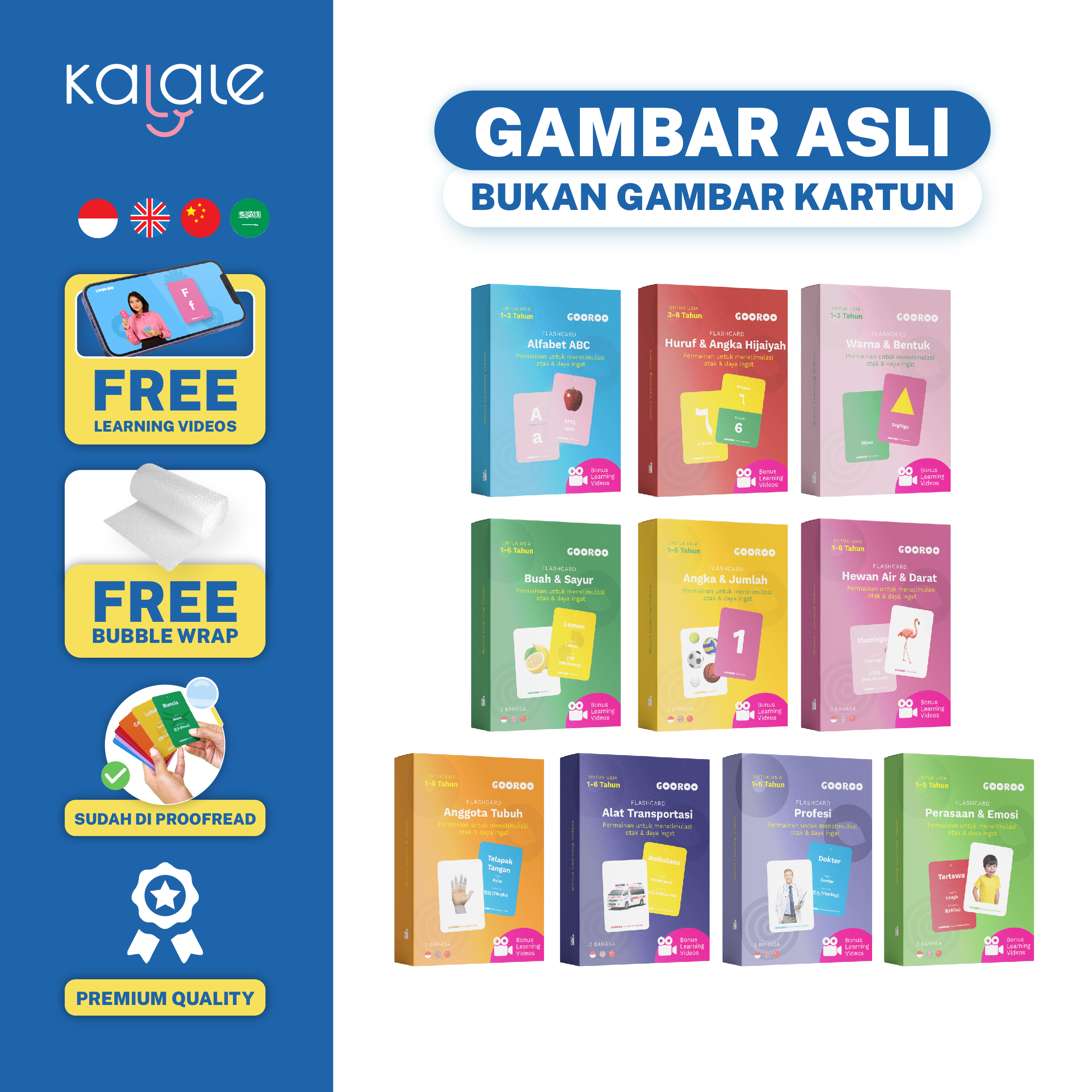 Jual GOOROO by Kalale Flash Card Mainan Kartu Edukasi Anak Bayi Balita ...