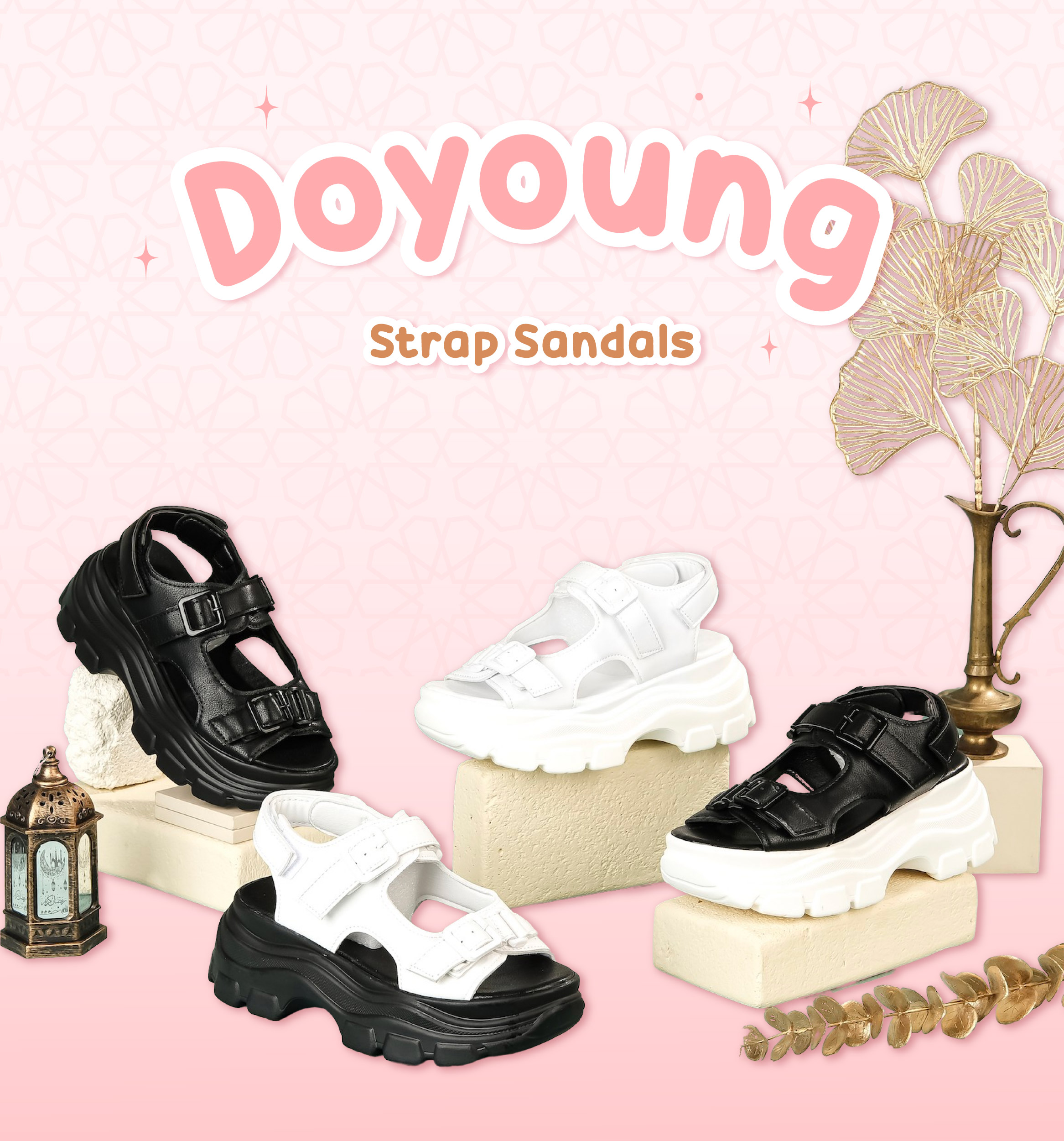 Jual PVN Doyoung Sandal Wanita Tali Pink 397 | Shopee Indonesia