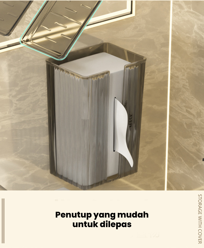 Jual Megam Kotak Tissue Transparan Dinding Box Tisu Kamar Mandi Tempel ...