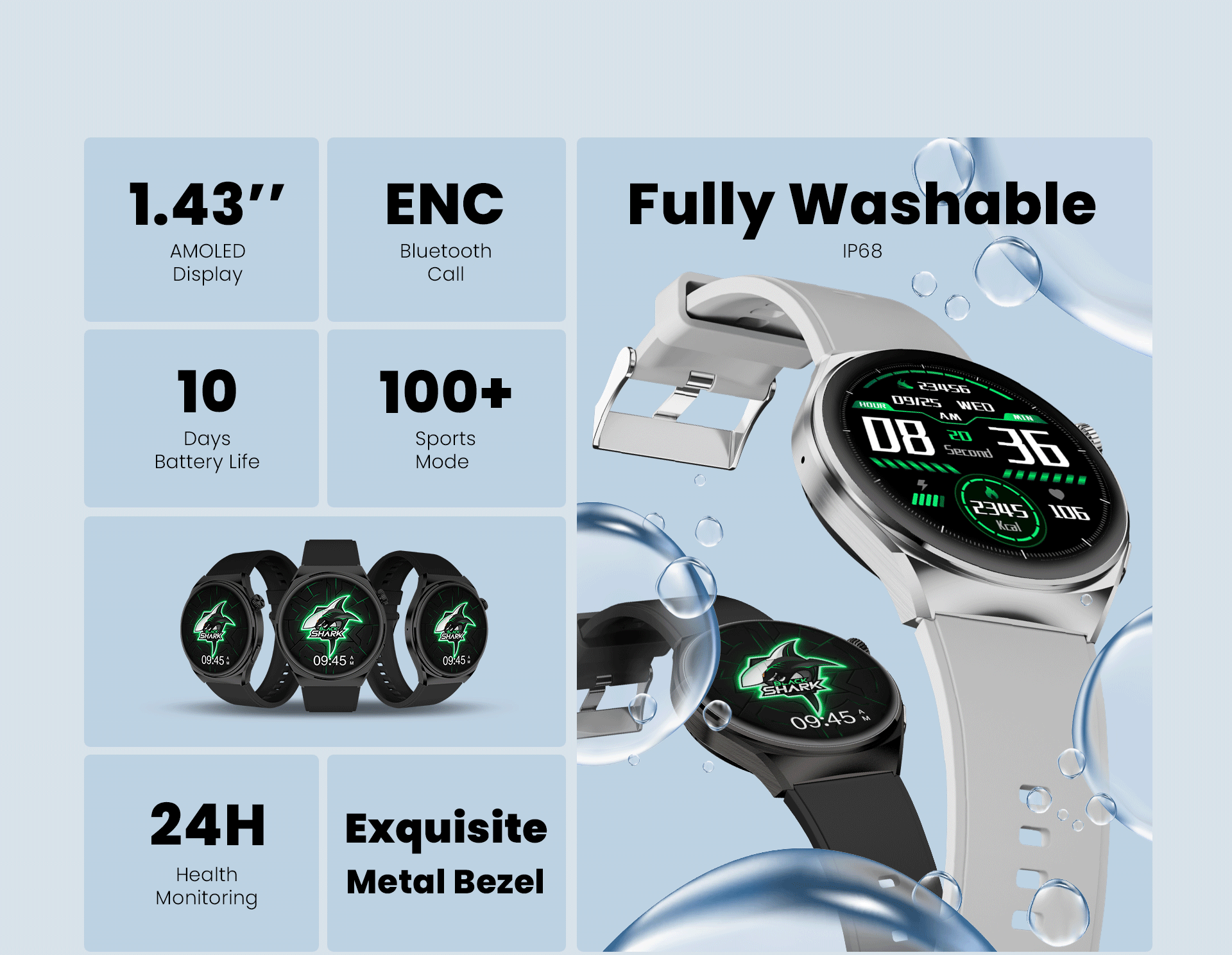Jual [Promo Special] Black Shark S1 Smartwatch | Layar AMOLED 1.43 ...