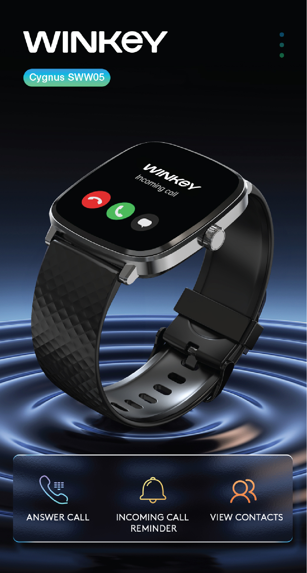 Jual WINKEY Smartwatch Cygnus with Amoled Display & Bluetooth Call ...