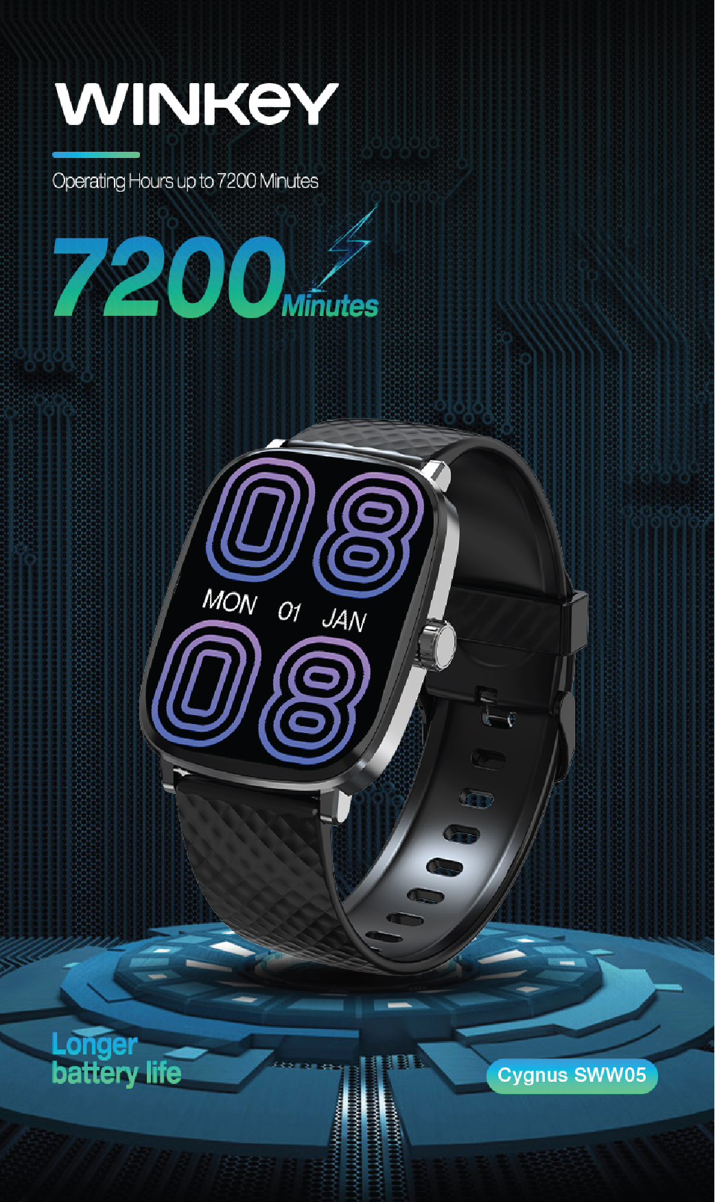 Jual WINKEY Smartwatch Cygnus with Amoled Display & Bluetooth Call ...