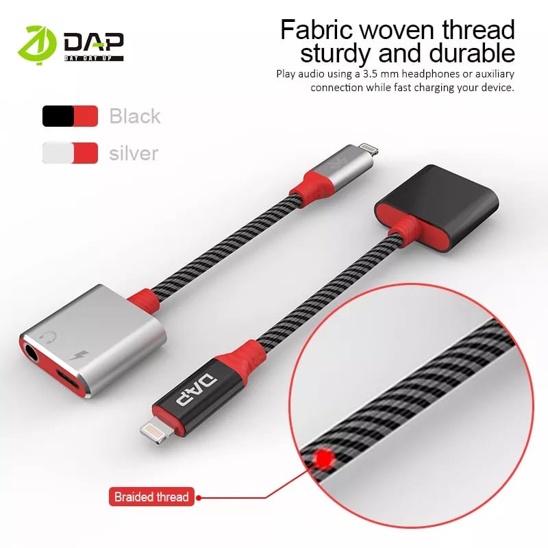 Jual DAP D-AU11 Audio Splitter Lightning to Lightning & Female Jack 3 ...