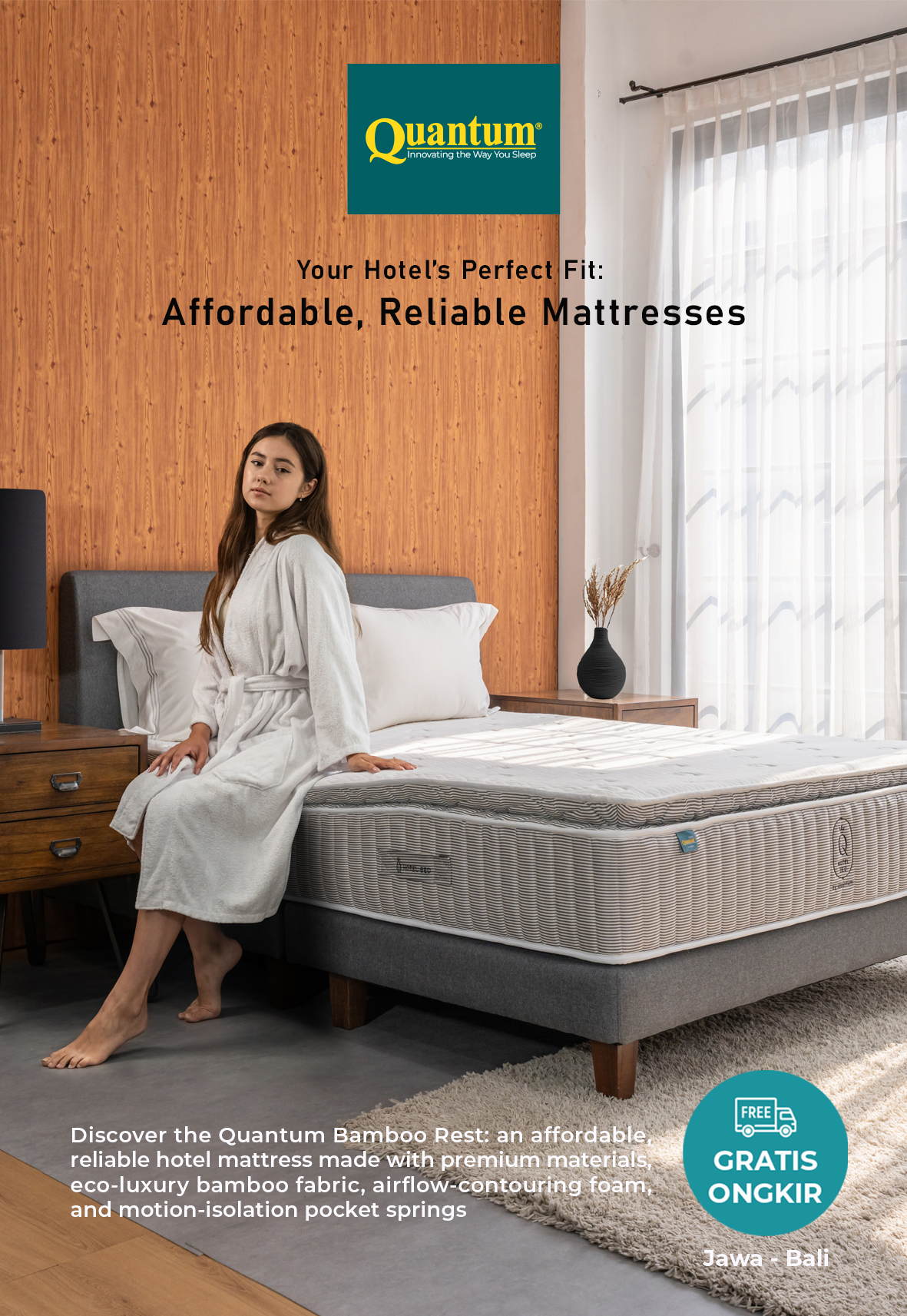 Jual Quantum Hotel Bed Bamboo Rest / Kasur Hotel Premium / Pocket ...