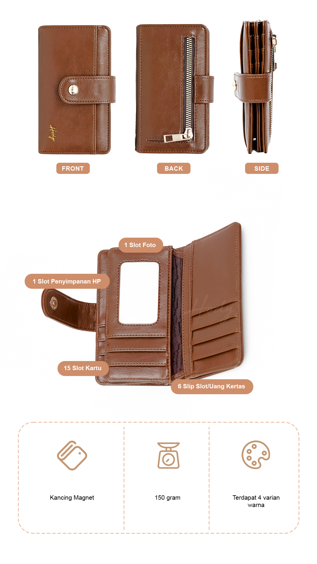 Jual Hody - Dompet Wanita Panjang Lipat Dompet Panjang Card Holder ...