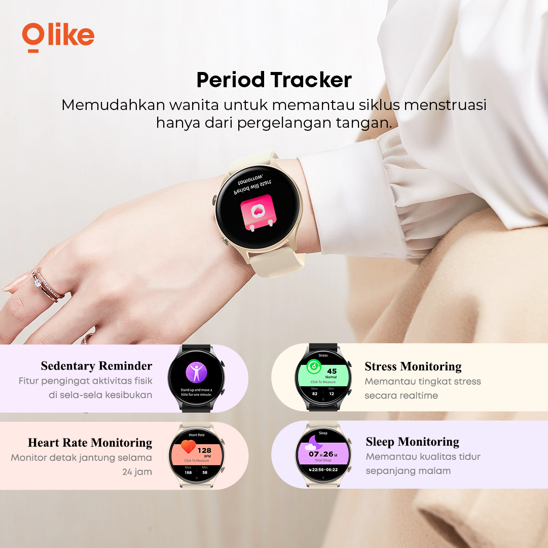 Jual Olike Smart Watch FW2 Upgrade Series 1.39 Inch 22mm Bluetooth Call ...