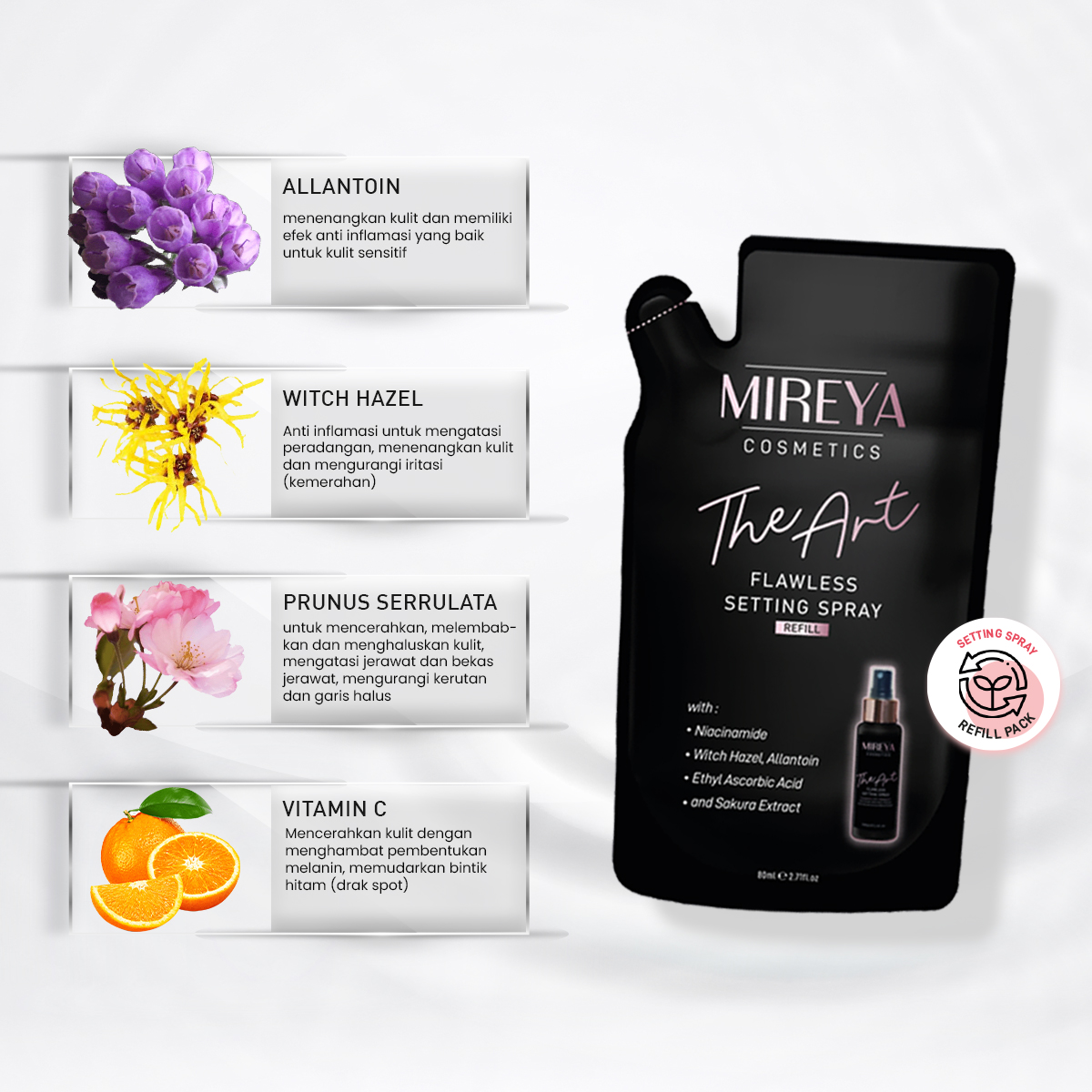 Jual Refill Mireya The Art Flawless Setting Spray 80ml - Mireya Setting ...