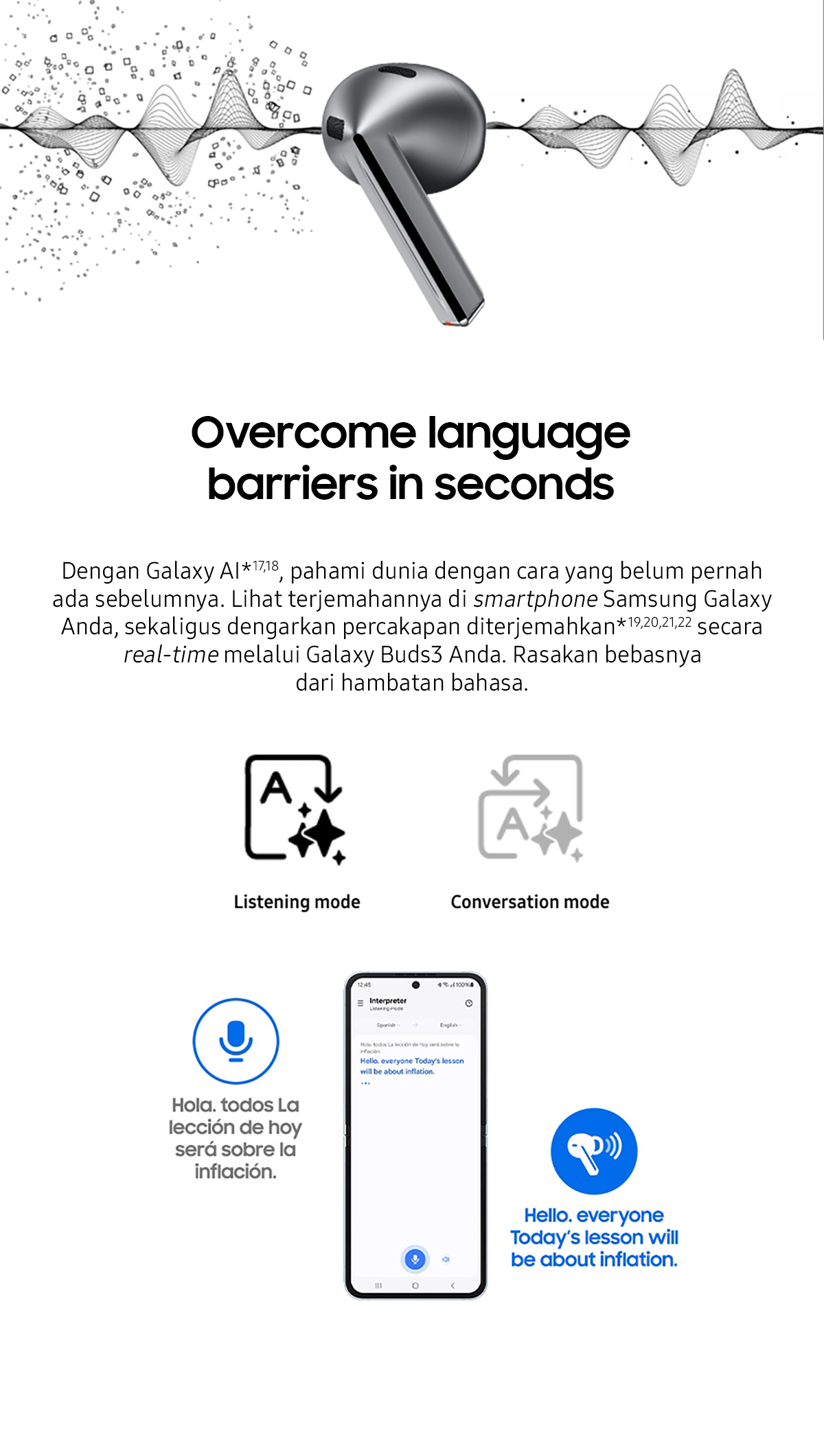 Jual Samsung Galaxy Buds3 - Silver, Bluetooth Earbuds, Adaptive Noise ...