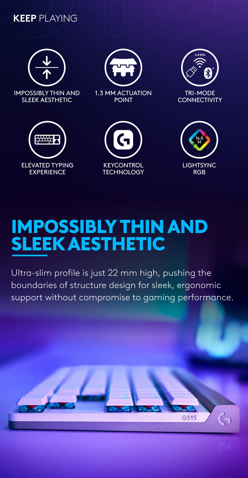 Jual Logitech G515 Keyboard Gaming Wireless LIGHTSPEED TKL, RGB ...