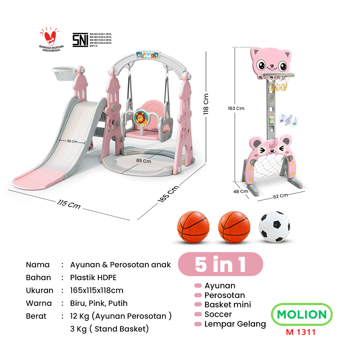 Jual Mainan SNI Prosotan Perosotan HDPE Ring Basket Seluncuran Swing ...