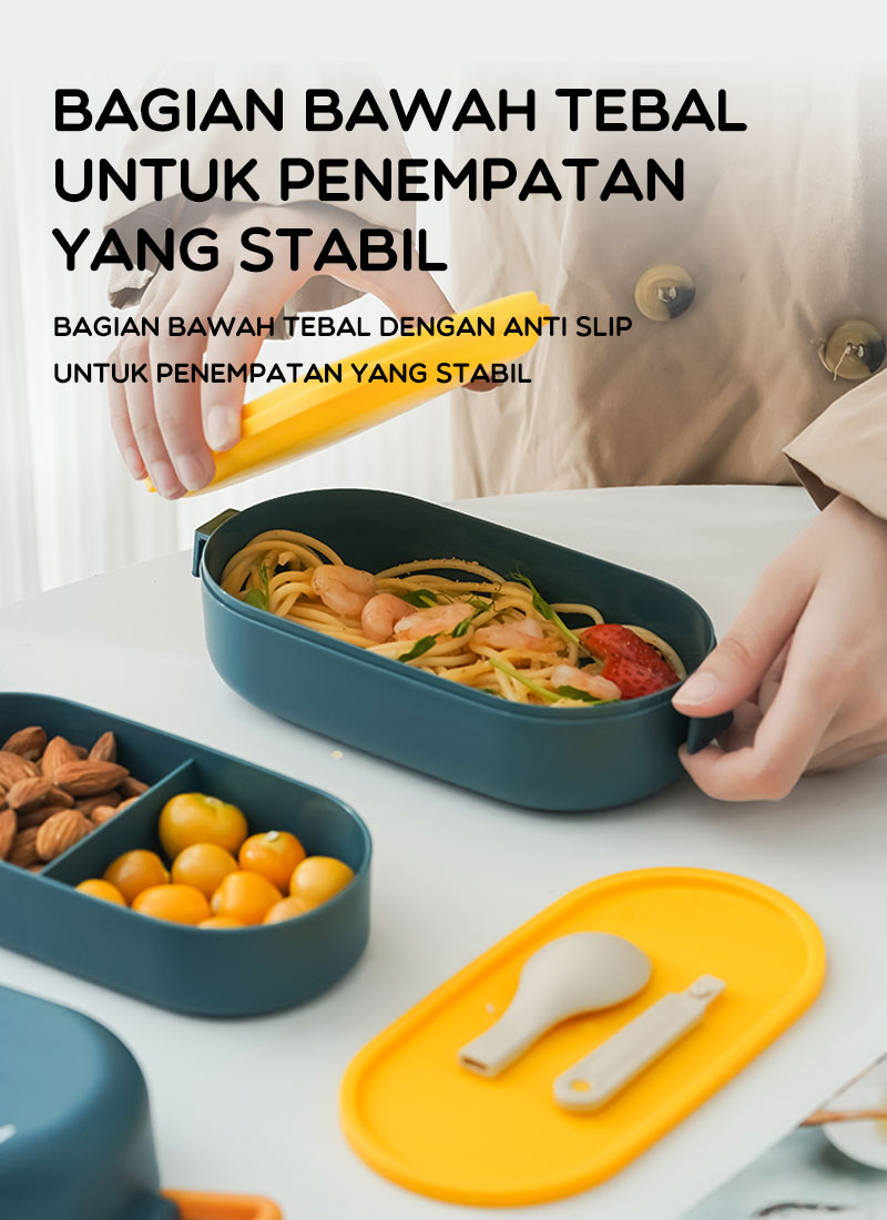 Jual BONBOX Lunch Box Set 850ML Kotak Bekal Makan 2 Sekat Tempat Bekal Makan Anti Tumpah ...
