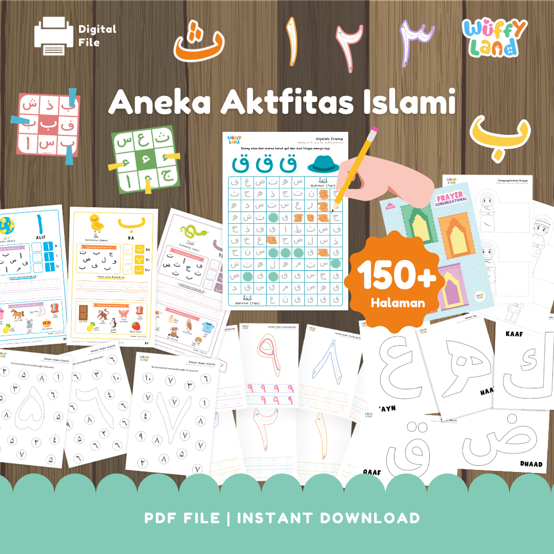 Jual WUFFYLAND PDF Printable Aktfitas Islami Worksheet Menulis Huruf ...
