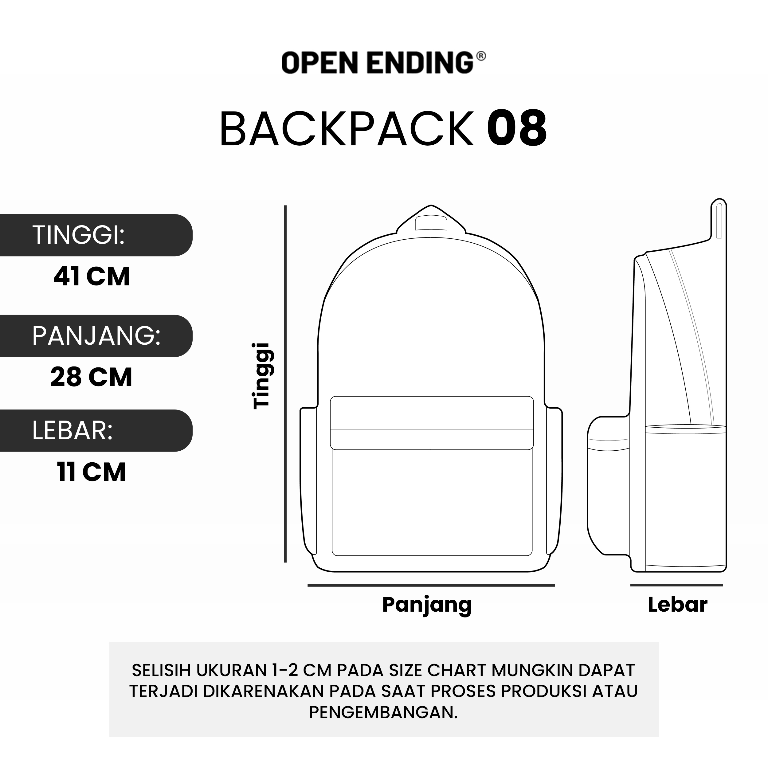 Jual Open Ending Water Resistant Backpack Basic Tas Ransel (Light ...