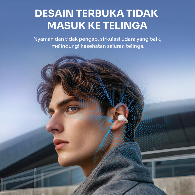 Jual ROBOT TWS Open Ear Clip Style LED Display Earphone Bluetooth 5.3 ...