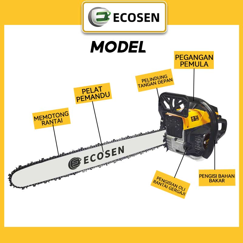 Jual ECOSEN 2Ta Mesin Potong Kayu Chainsaw 20/22/24"Mesin Potong KayuChainsawmesin gergaji ...