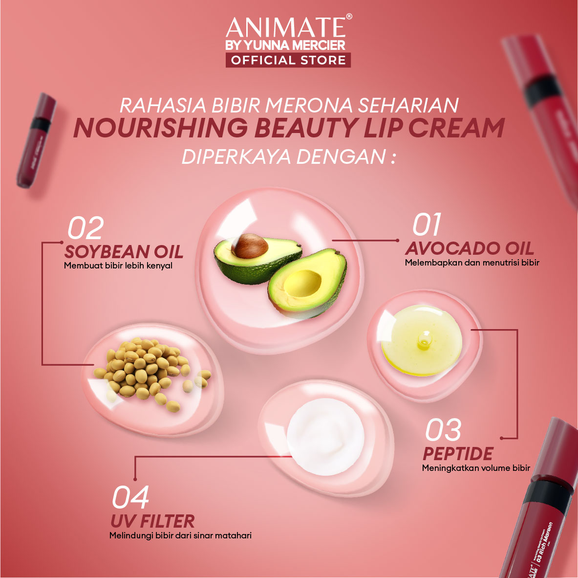 Jual Animate Nourishing Beauty Lip Cream 4 ml | Shopee Indonesia
