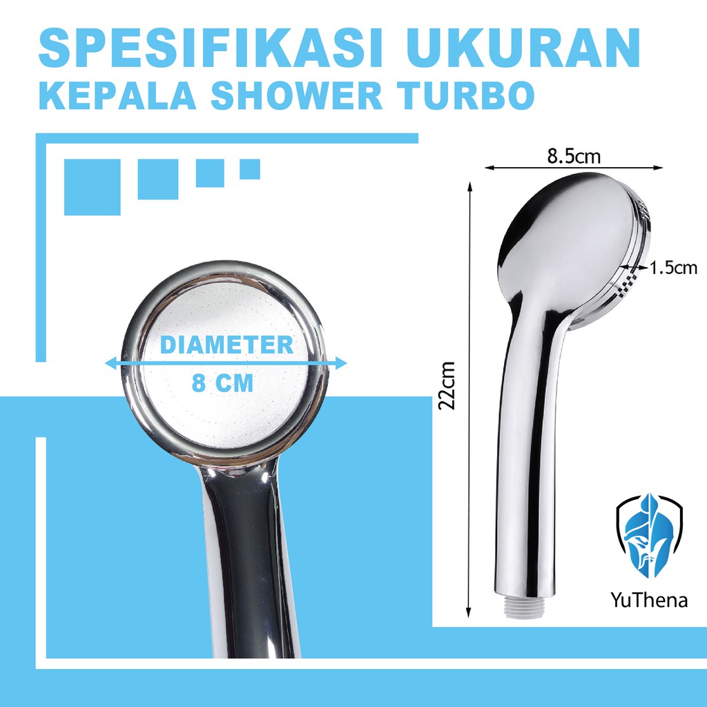 Jual Kepala Shower Kamar Mandi Turbo Hand Shower Tekanan Tinggi Head ...