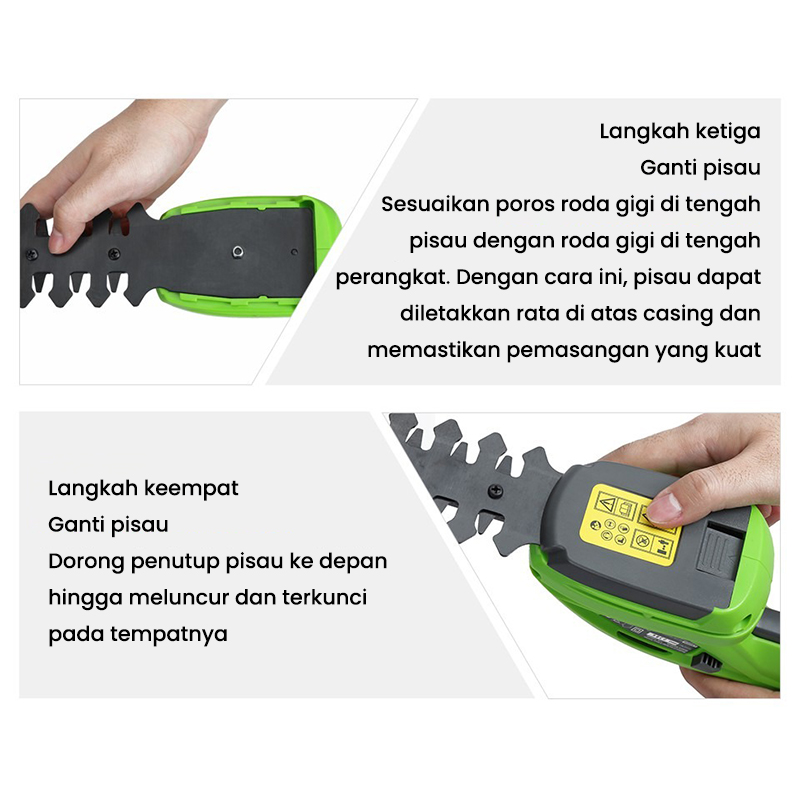 Jual Pemangkas rumput dan semak tanpa kabel 7.2V, pemangkas pagar 2-in ...