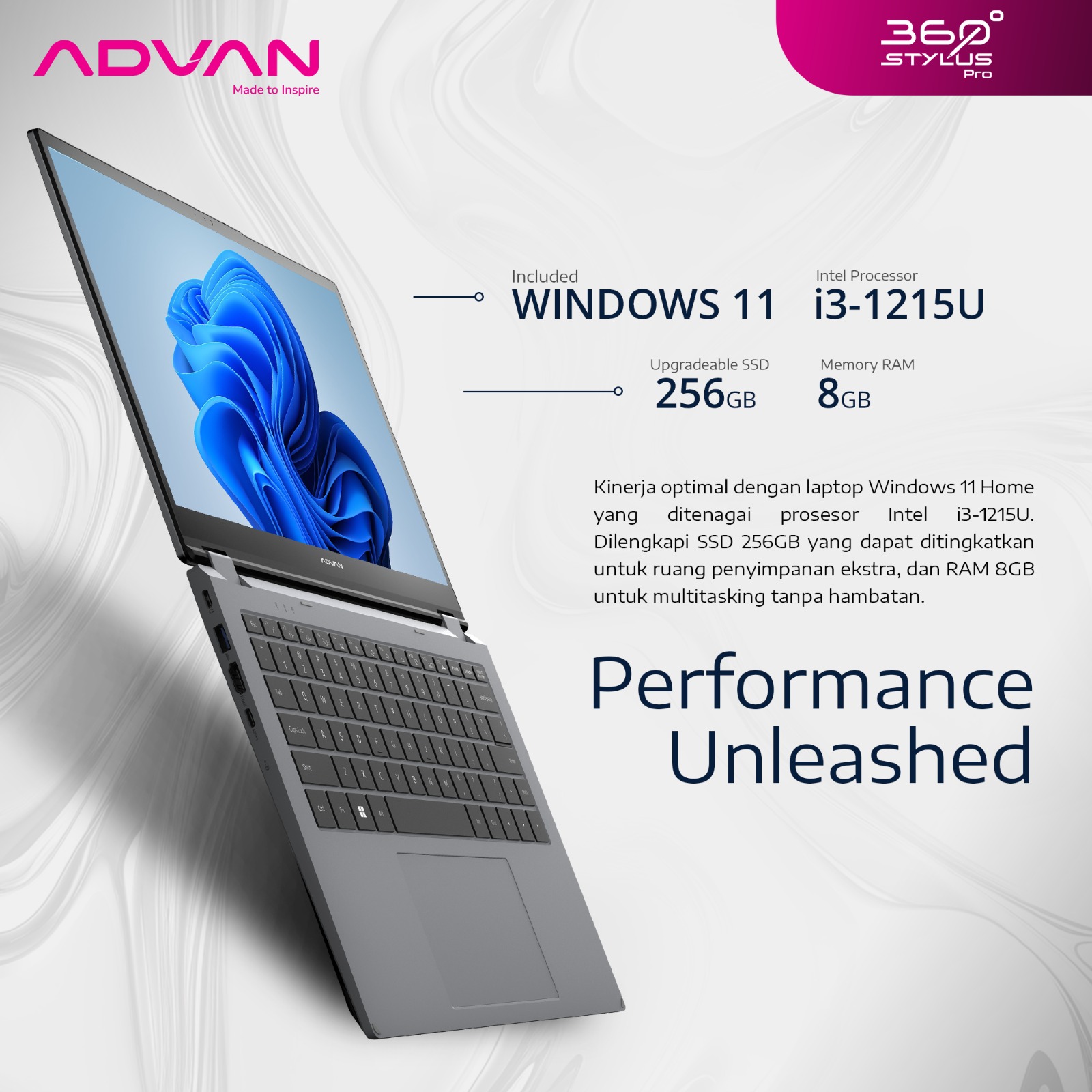 Jual ADVAN Laptop 360 Stylush Pro Laptop 2 IN 1 Touchscreen Intel Core ...