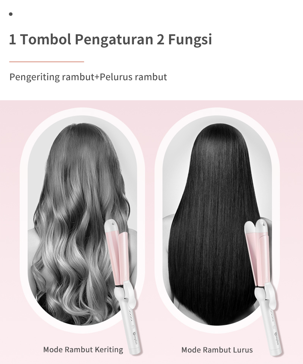 Jual Simplus Catokan Rambut 30mm Pelurus Pengeriting Rambut 2 Fungsi Lurus Bergelombang Tidak ...