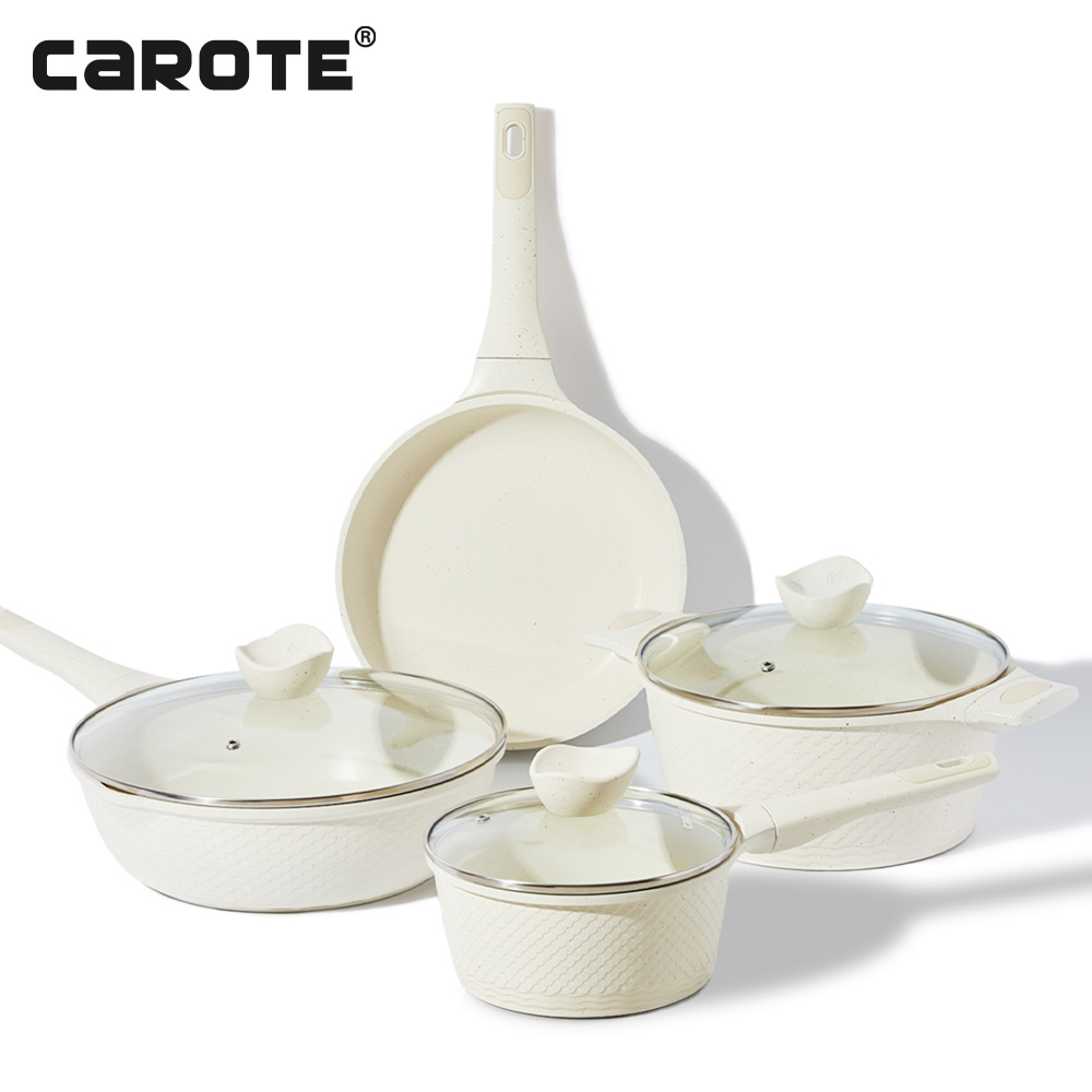 Jual CAROTE Set Peralatan Masak Granit Anti Lengket, 7 pcs Panci dan Wajan Anti Lengket, Set ...