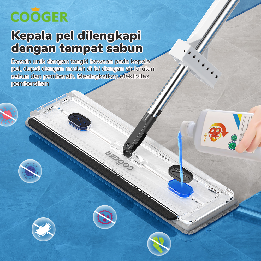 Jual COOGER Alat Pel Lantai Dengan Wiper Super Jumbo Mop 3IN1 Alat Pel ...