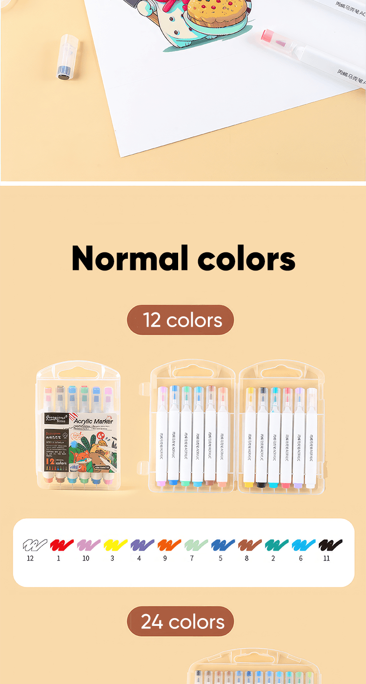 Jual Giorgione Acrylic Markers Set Spidol 12/24/36/48 Warnas G-AM-BS ...