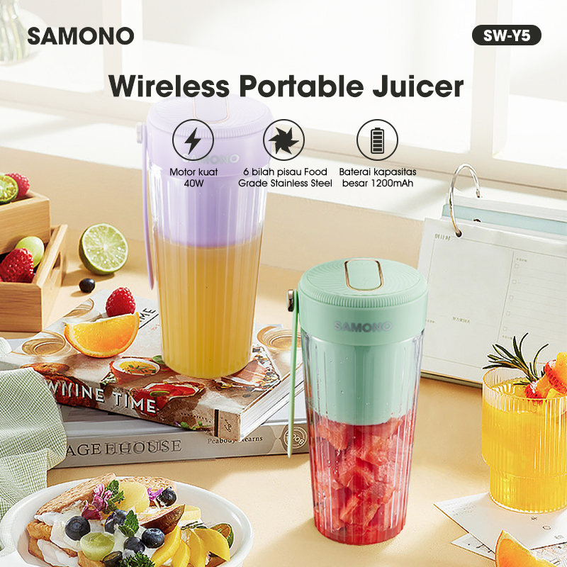 Jual SAMONO Portable Juicer Blender Mini 400ml 6 Mata Pisau Stainless ...