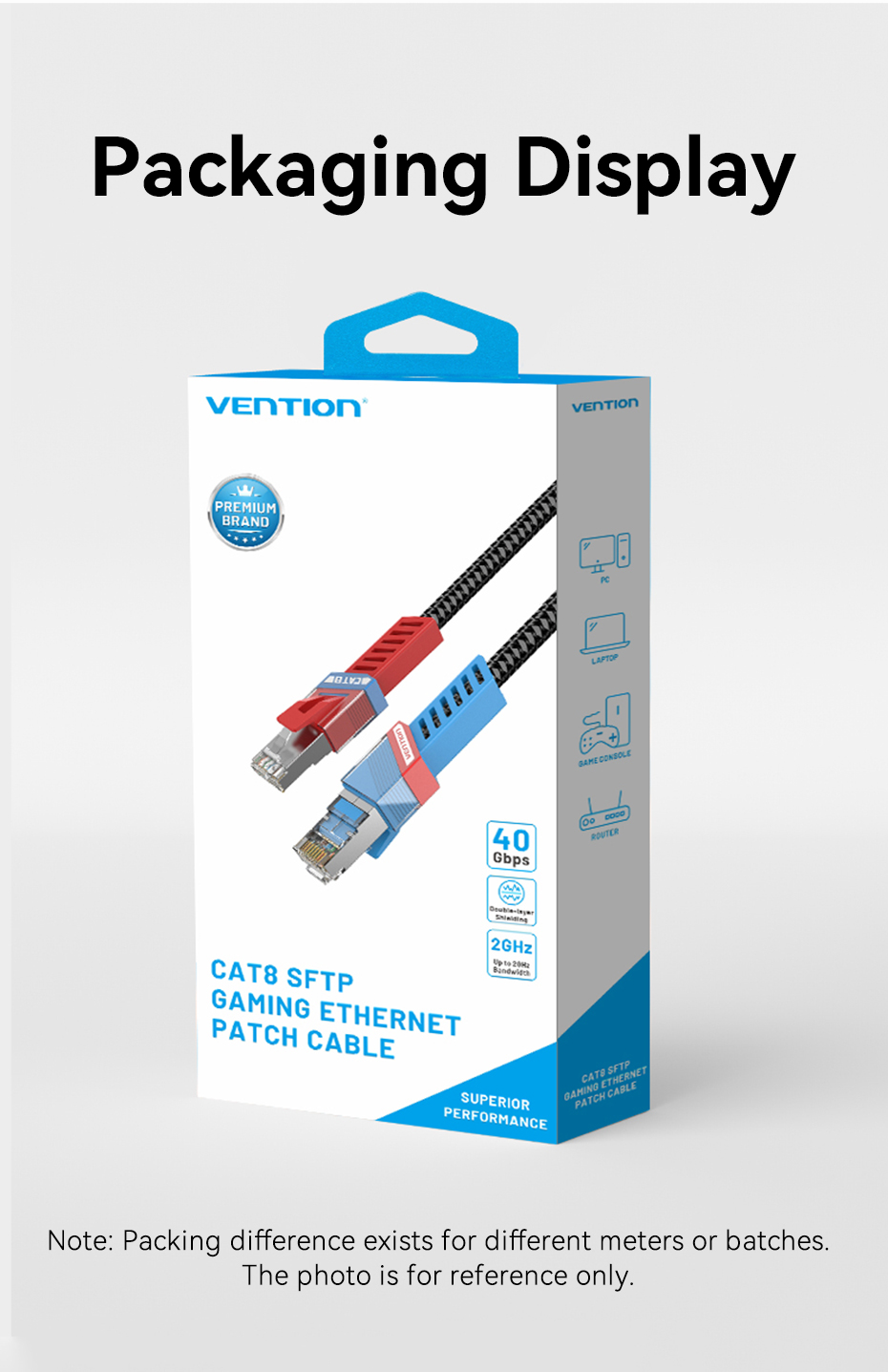Jual Vention Kabel Lan Cat8 Cat.8 40Gbps RJ45 SFTP Gaming Patch Gigabit ...