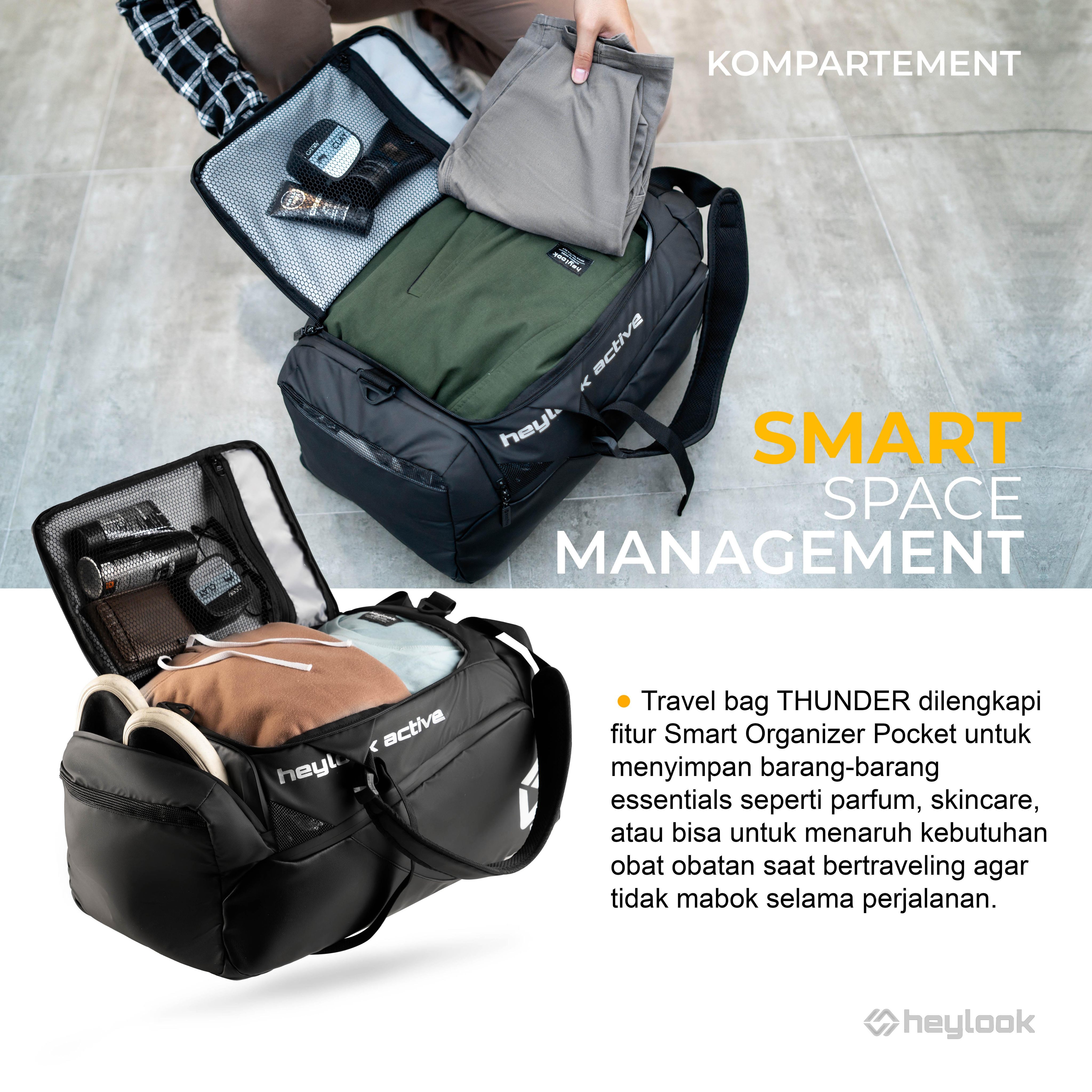 Jual HEYLOOK - Travelbag Pria Multyfungsi 3 in 1 THUNDER Duffle Bag Tas ...