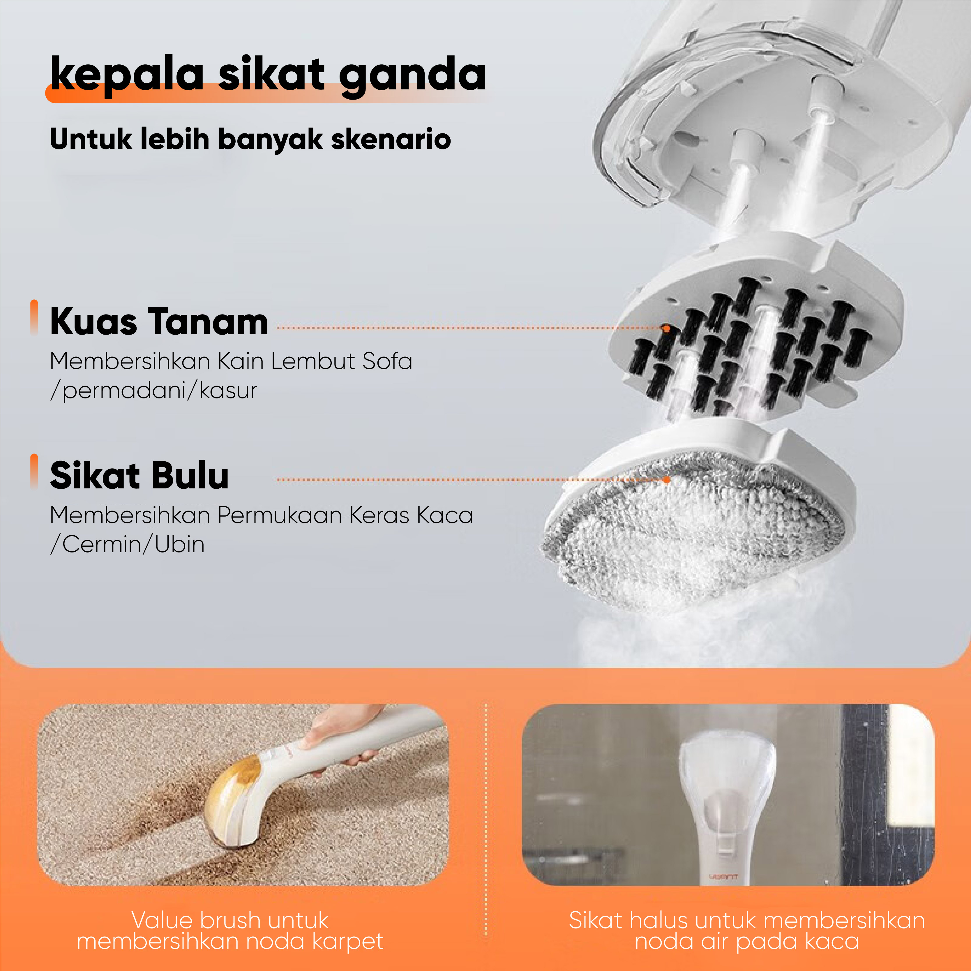 Jual Uwant B200 Suction Wet Vacuum Cleaner 12Kpa Steam Spot Cleaner ...