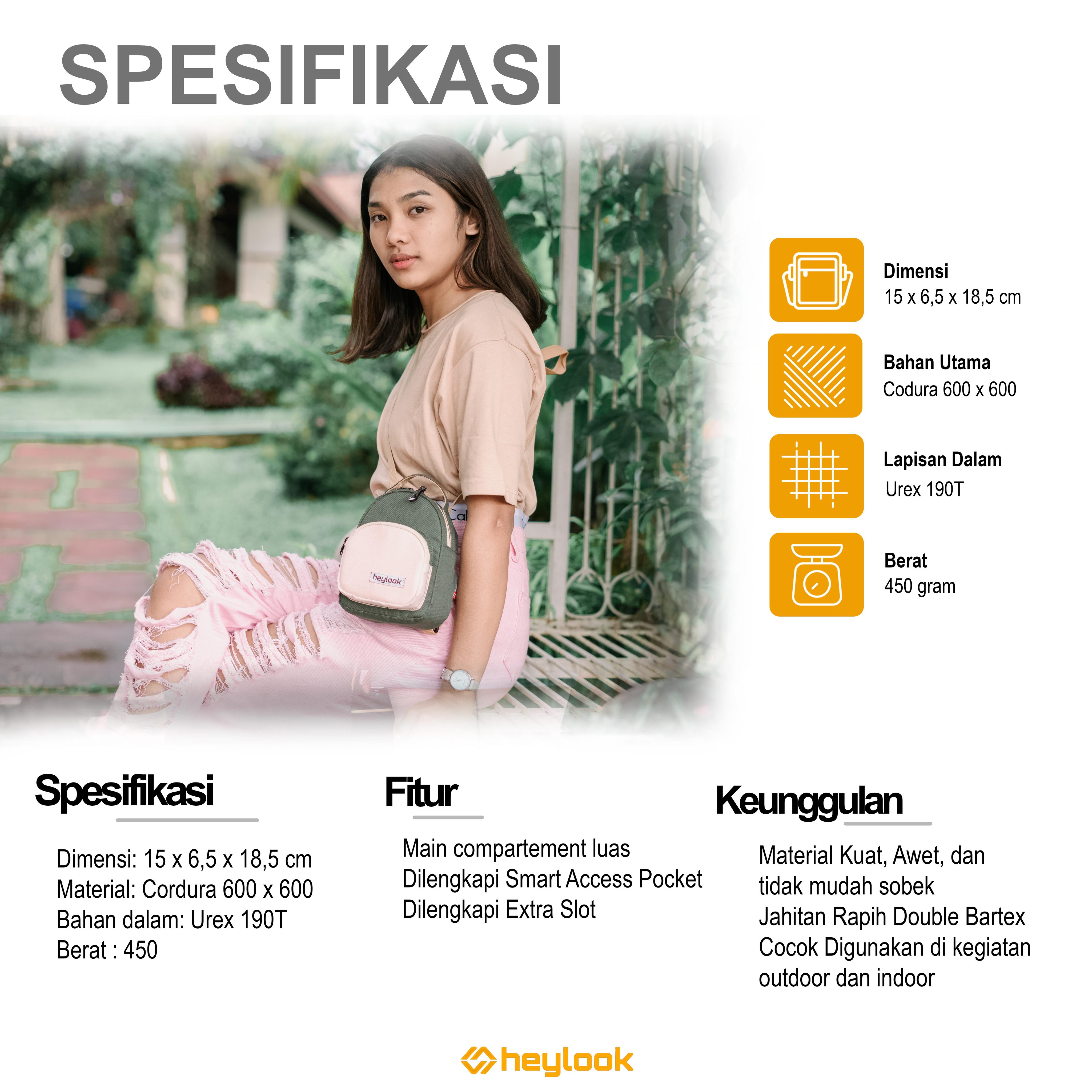 Jual HEYLOOK Official - Tas Ransel MINI NARA Wanita Tas Backpack ...