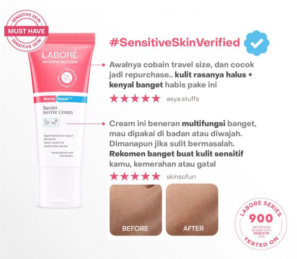 Jual LABORÉ Sensitive Skin Care BiomeRepair Barrier Revive Cream - 10ml ...