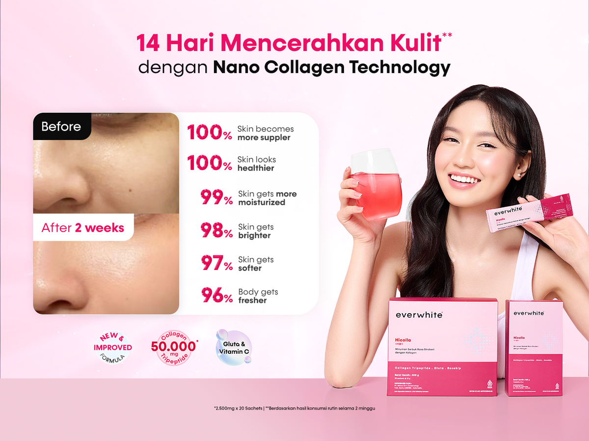 Jual Everwhite Hicolla Sachet Minuman Kolagen Pencerah Kulit - Collagen Drink | Shopee Indonesia