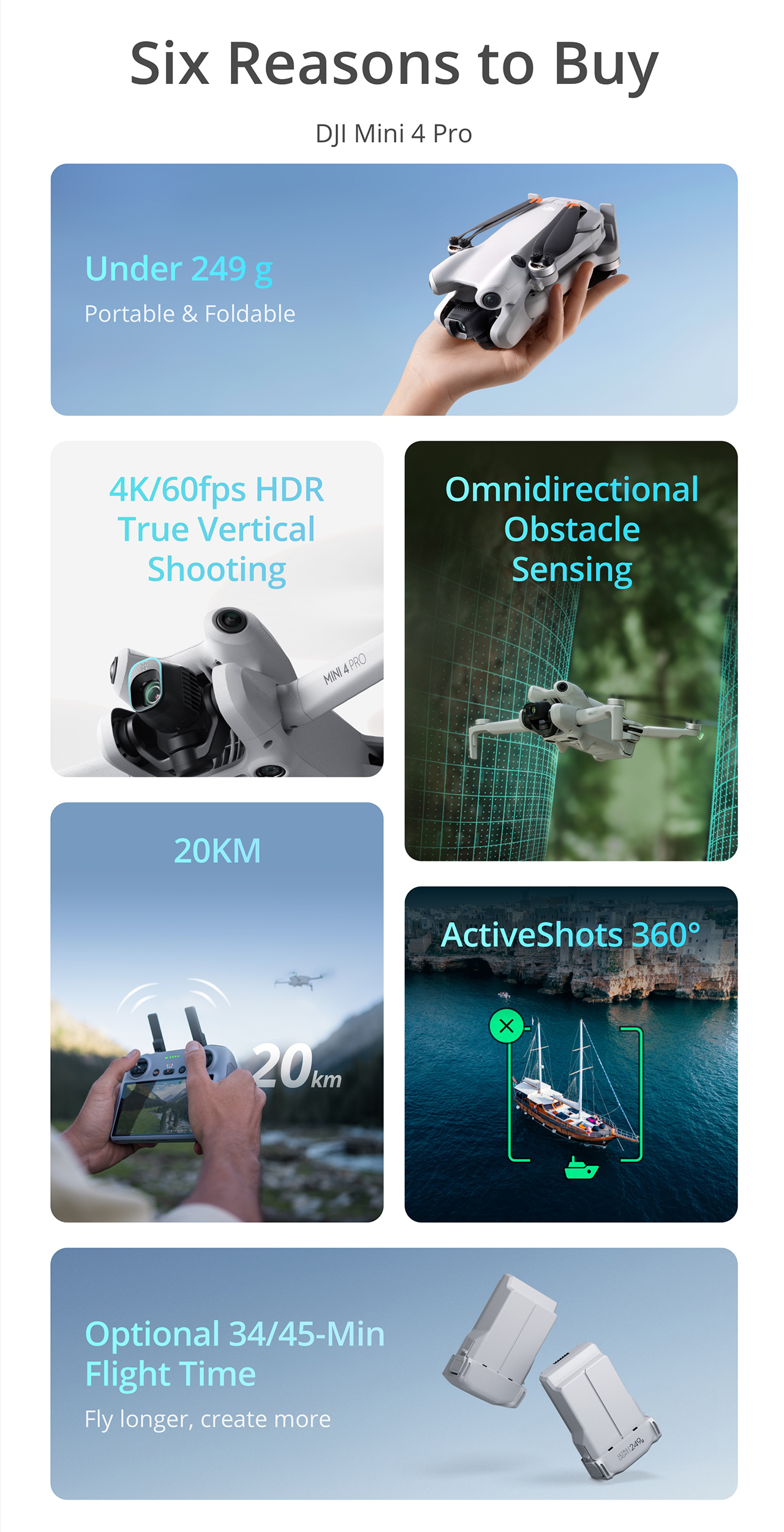 Jual DJI Mini 4 Pro - Camera Drone | Under 249 g | 4K/60fps HDR True Vertical Shooting ...