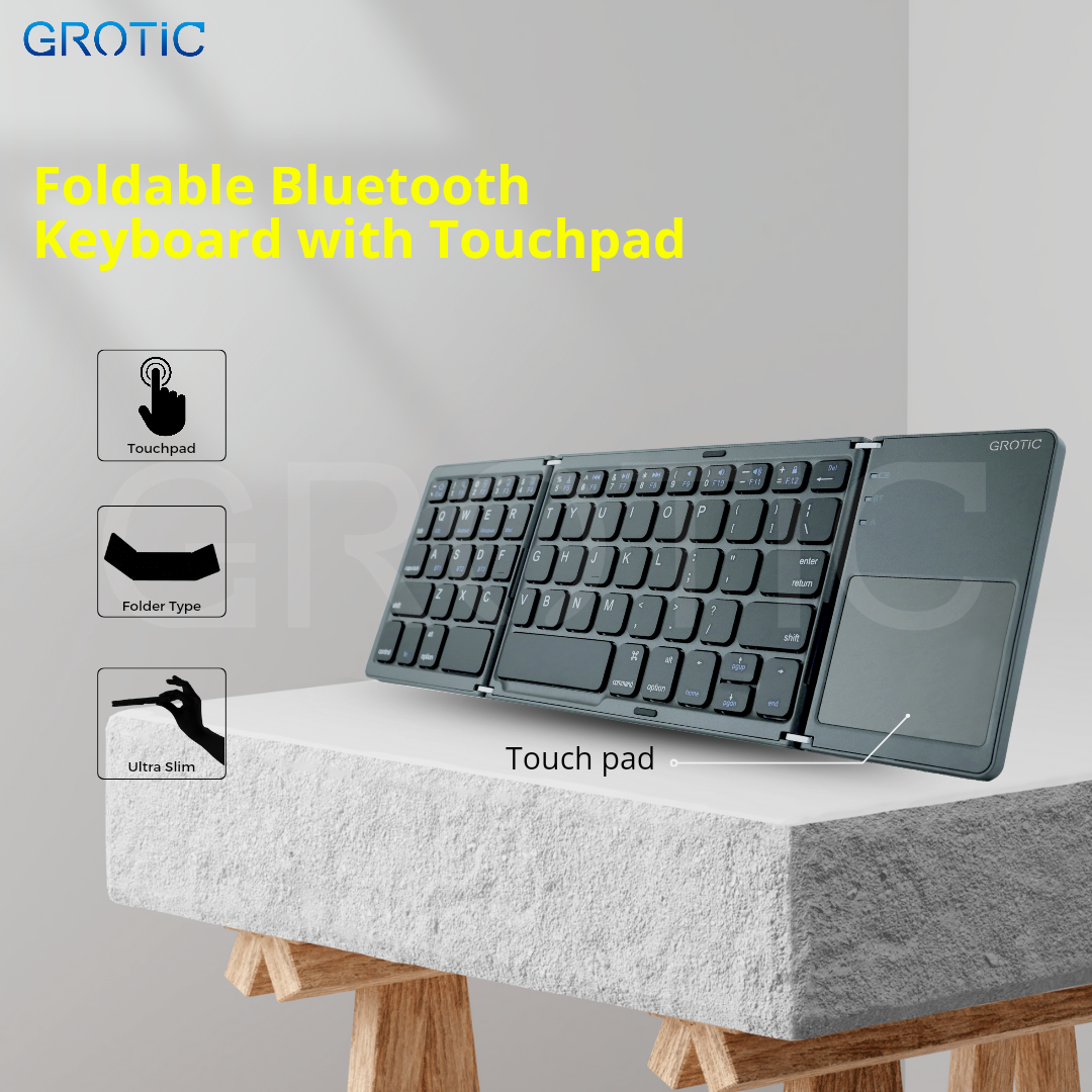 Jual GROTIC Keyboard Bluetooth Portable Three Folding Magnetic With ...