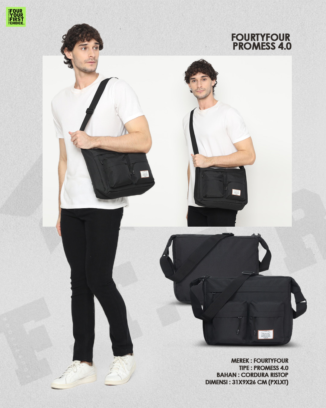 Jual FOURTYFOUR PROMESS - Tas Selempang Pria Premium - Sling Bag Pria ...