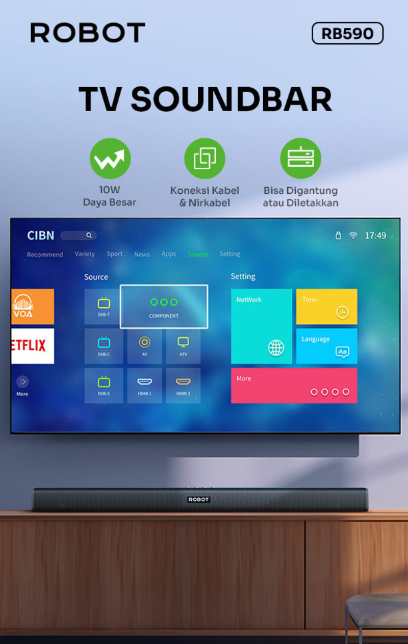 Jual ROBOT Speaker Soundbar Home Theater Speaker TV Bluetooth 5.3 Dual ...