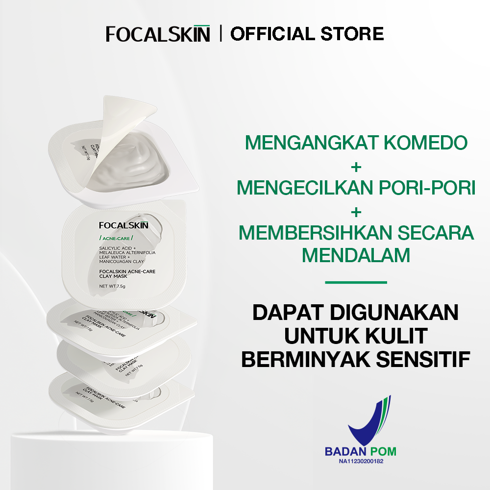 Jual FOCALSKIN Acne-Care Clay Mask 7.5g | Salicylic Acid Masker Lumpur ...