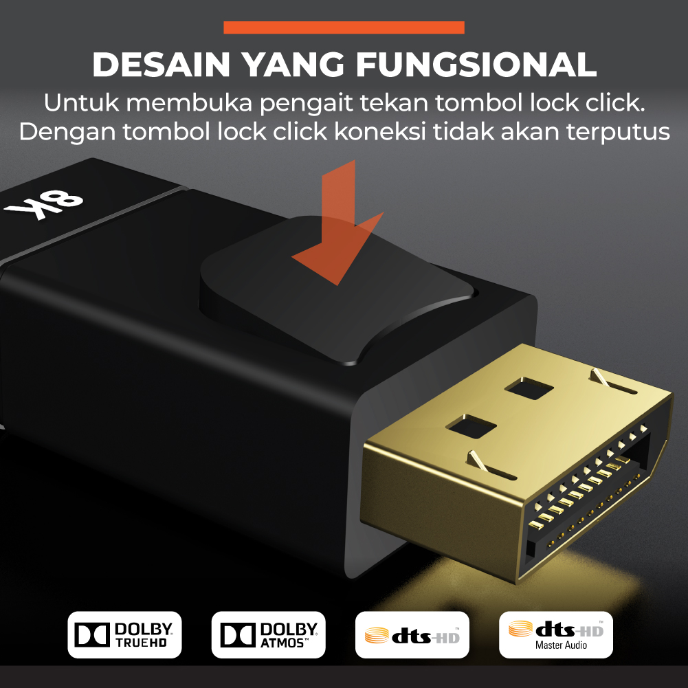 Jual Kabel Display Port Male to Male Laptop Monitor DP 8K 1 Meter PX DP ...