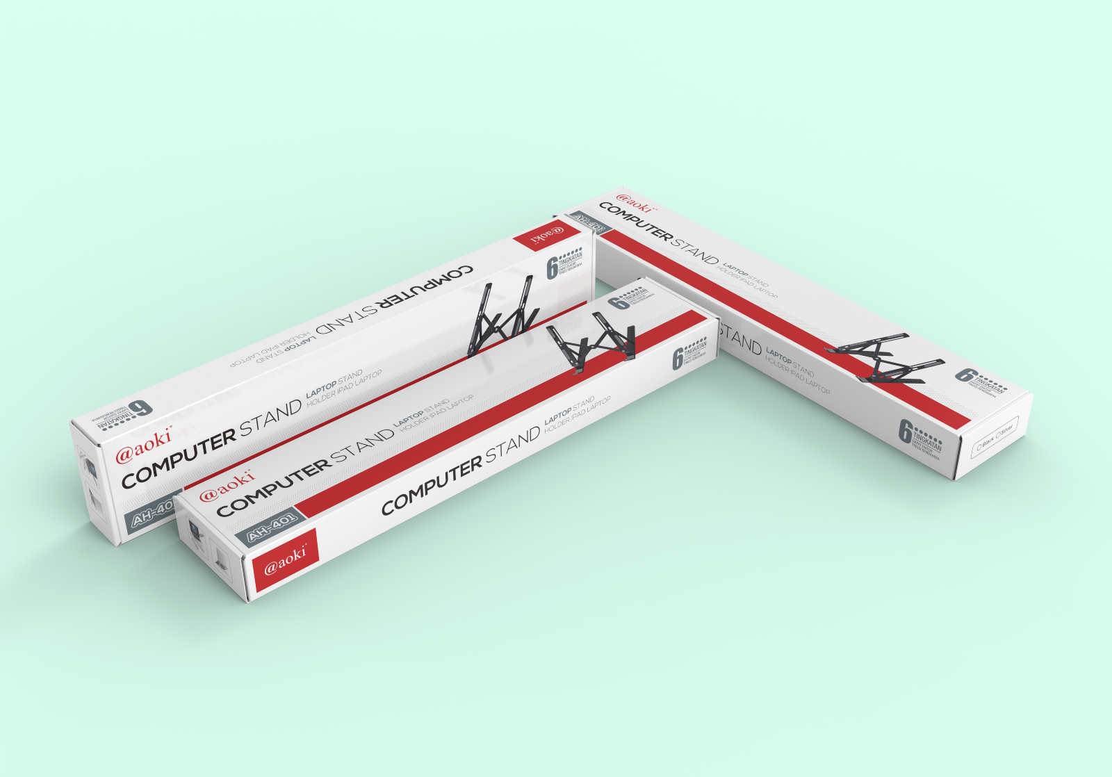 Jual AOKI Laptop stand lipat full Aluminium yang Dapat Disesuaikan dengan 6 Sudut, Ergonomis ...