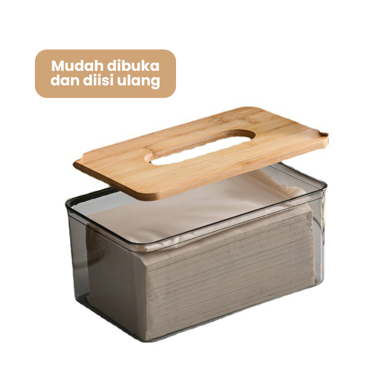 Jual Halu Tempat Tisu Kotak Tissue Kayu Transparan Minimalis Box Wadah ...