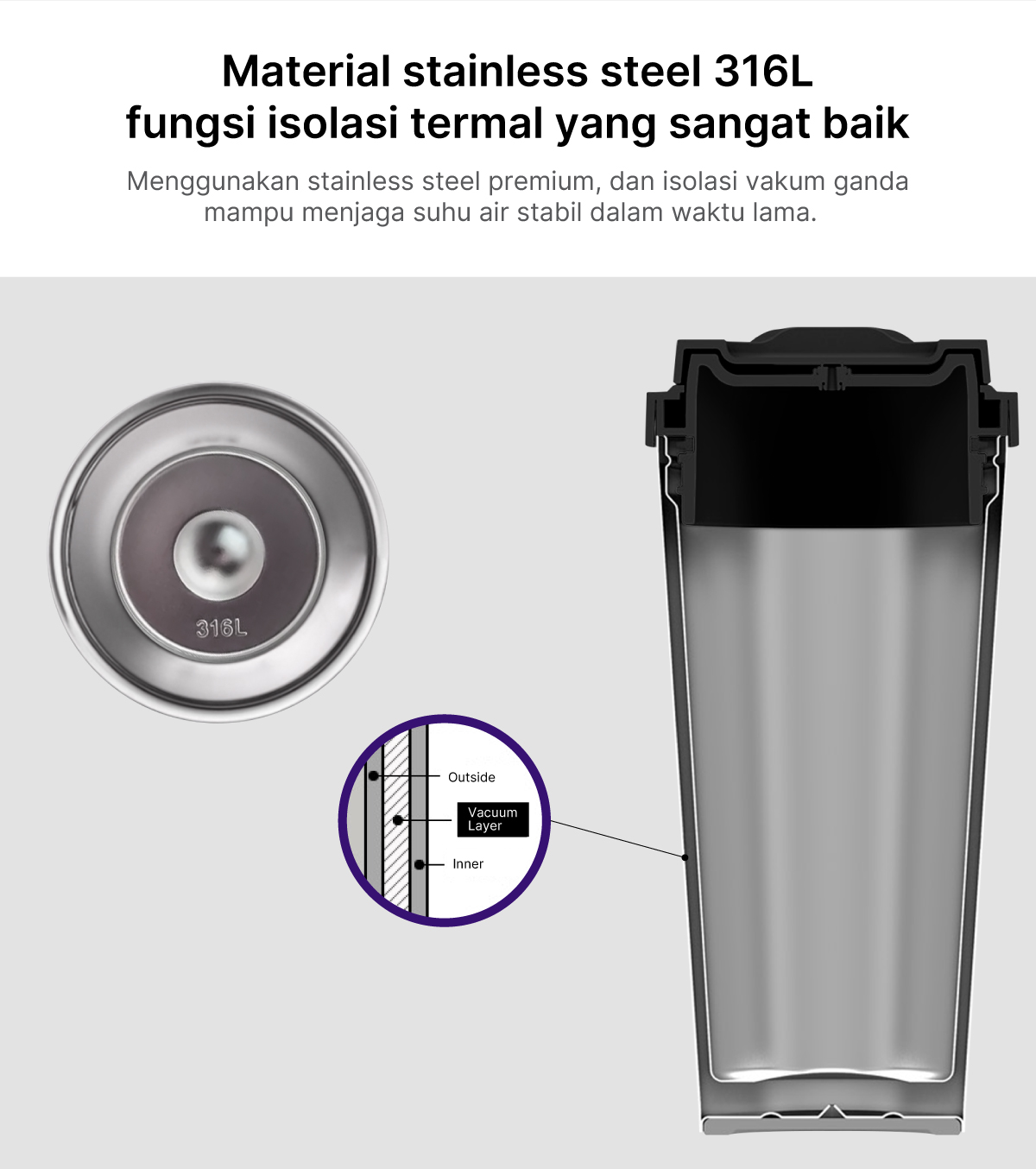 Jual LocknLock Exclusive One Touch Clip Tumbler Marvel Black Panther Wakanda Forever 550ml ...