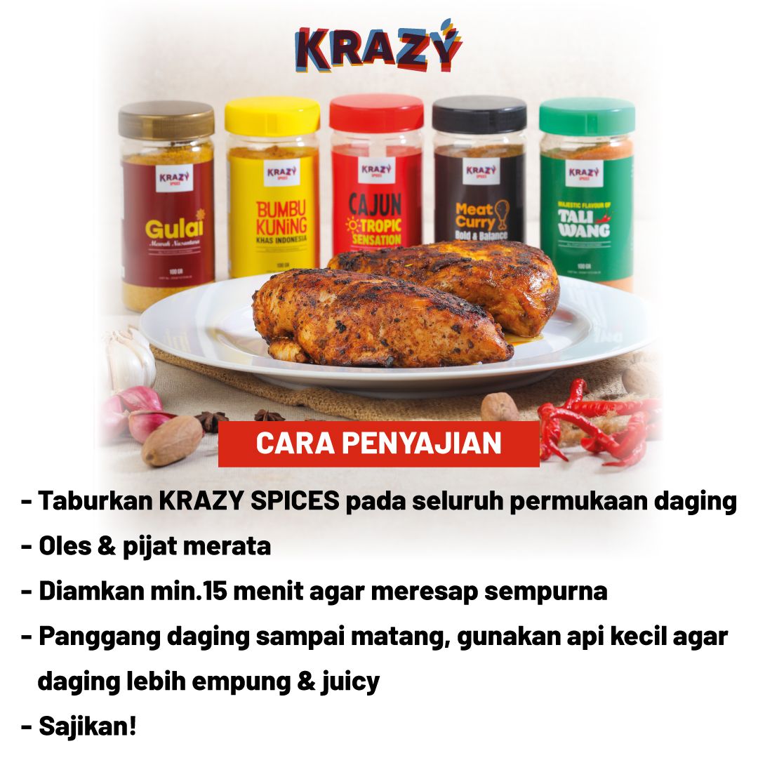 Jual KRAZY Spices Bumbu Diet Marinasi Dry Rub 100 gr | Shopee Indonesia