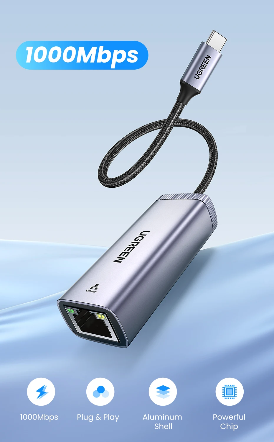 Jual UGREEN USB Type-C to RJ45 Lan Ethernet Adapter Up To 100Mbps ...