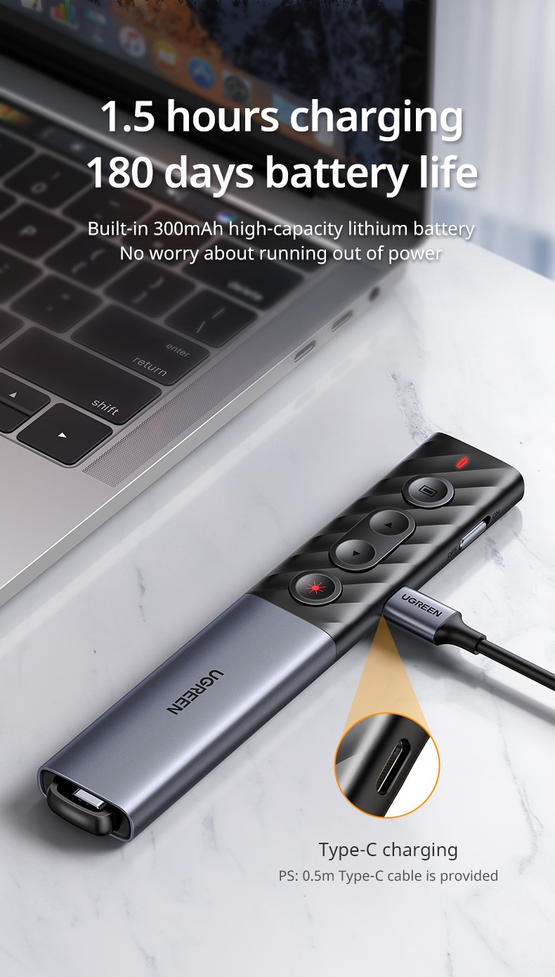 Jual UGREEN Laser Pointer Wireless Presentation Dual Connection USB A ...