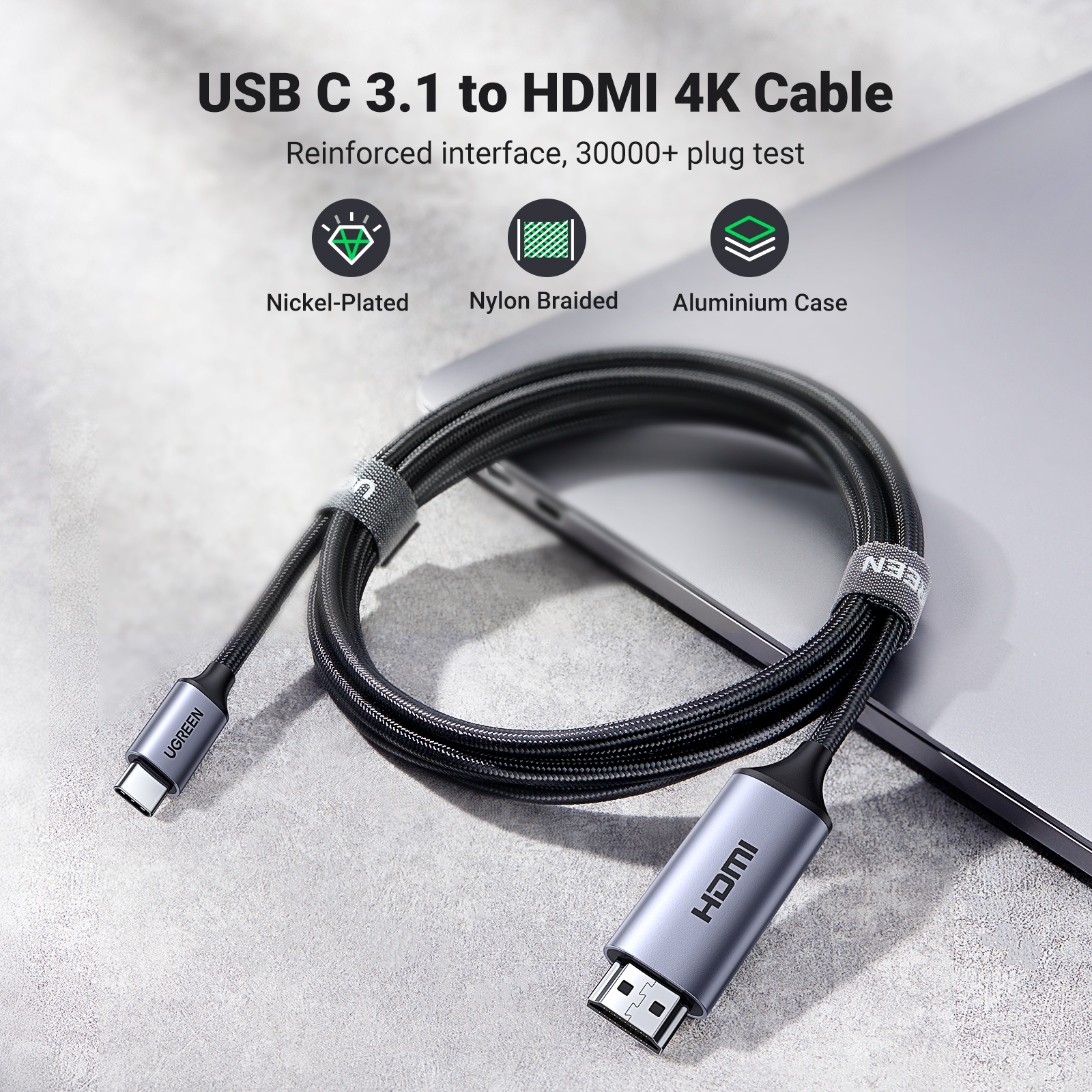 Jual UGREEN Kabel USB Type C To HDMI TV Proyektor Converter For Laptop ...