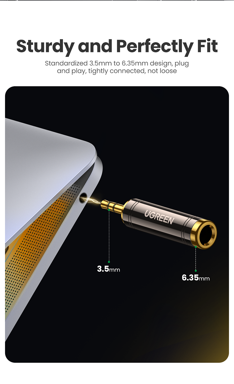 Jual UGREEN Converter Jack Mic Audio 6.5mm Female to 3.5mm Male Audio Adapter | Shopee Indonesia